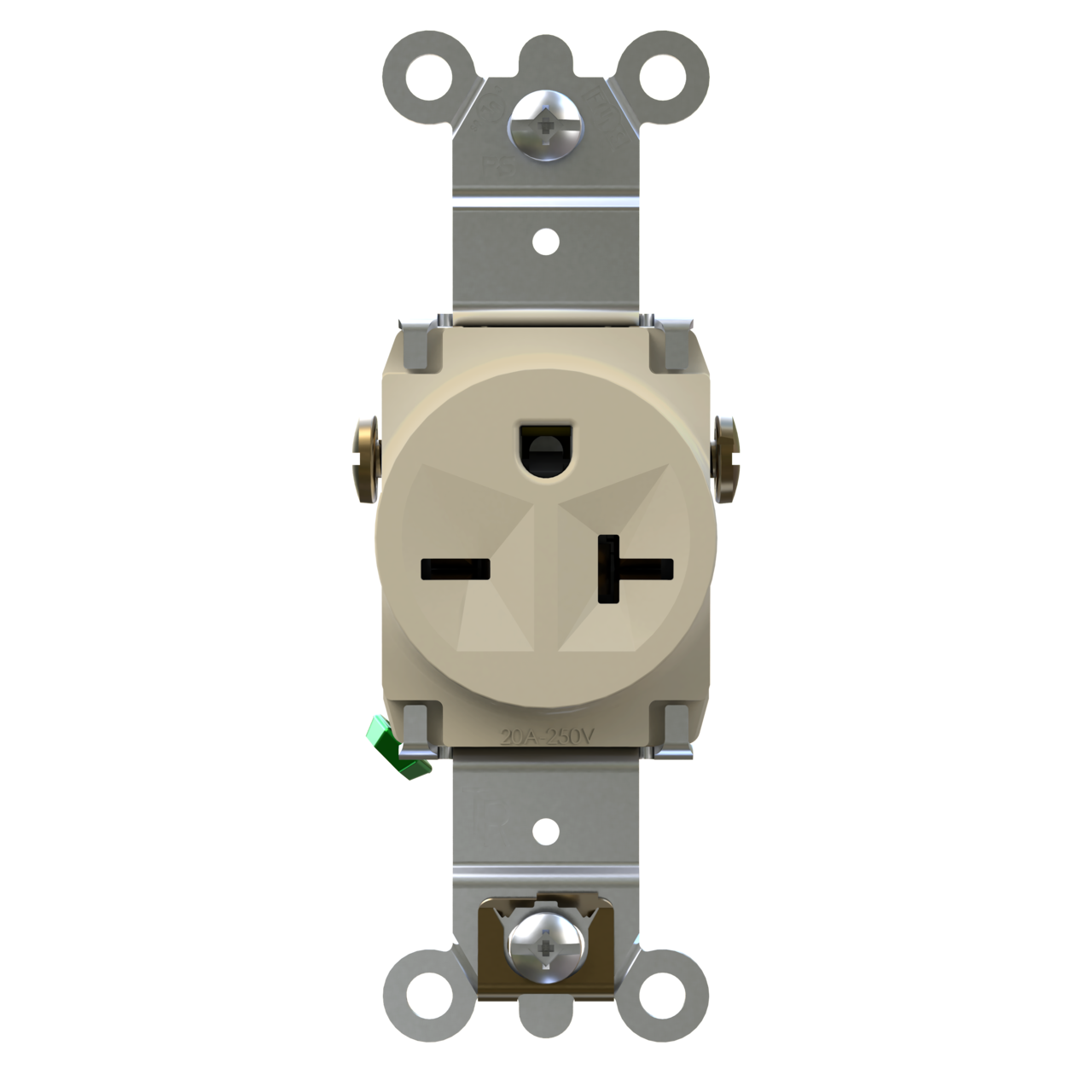 250V Tamper Resistant Heavy Duty Spec Grade Single Receptacle 20A
