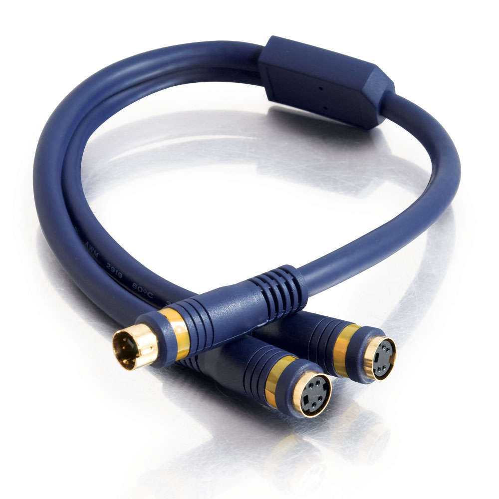 1ft (0.3m) Velocity™ One S-Video Male to Two S-Video Female Y-Cable