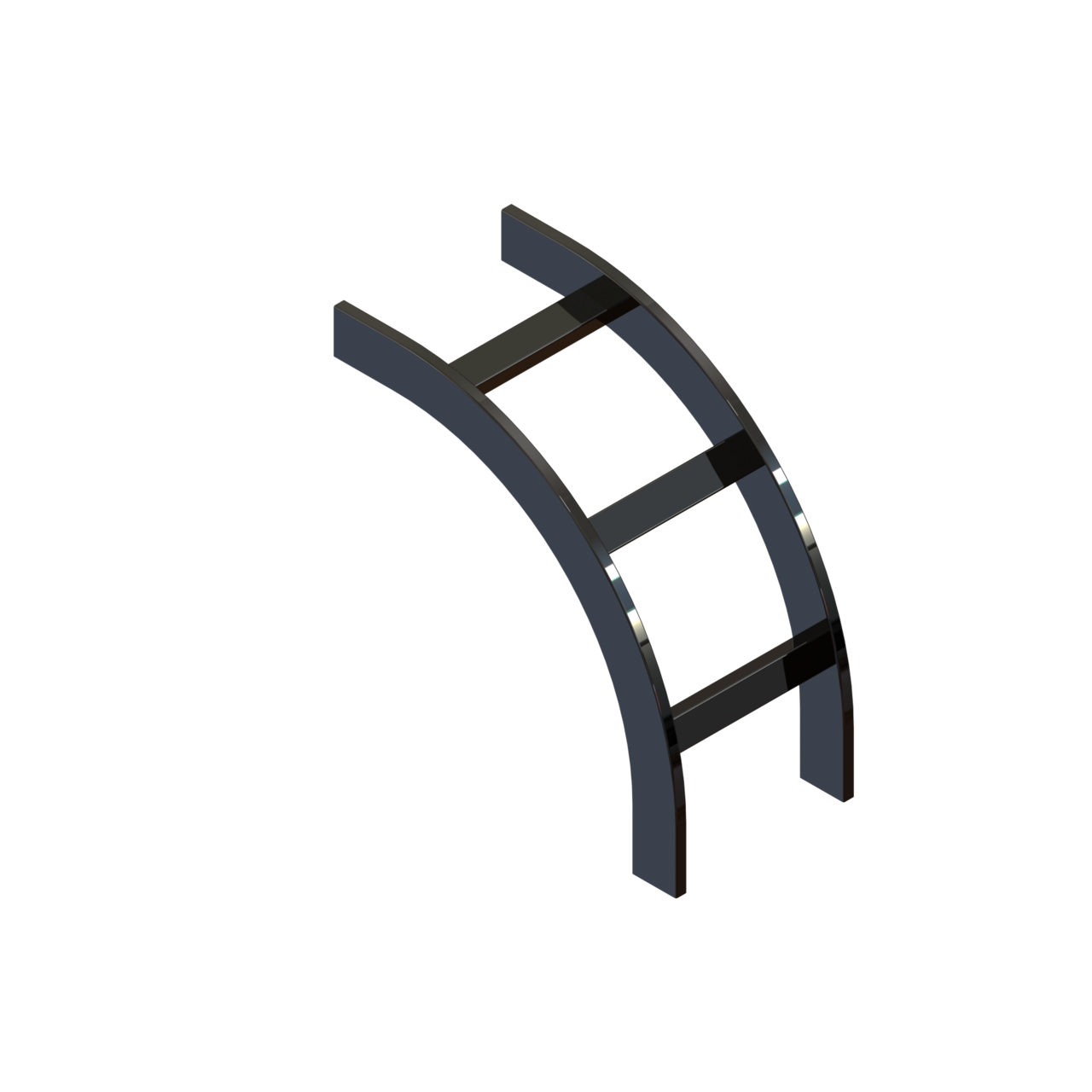 Vertical Curved Inside Radius Runway, 6" Black | Runway | Cable ...