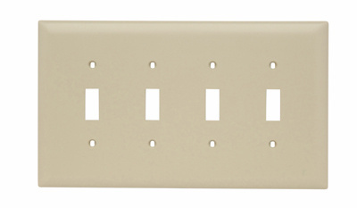 TradeMaster® Jumbo 4-Gang Nylon Wall Plate, 4 Toggle Switch Openings ...