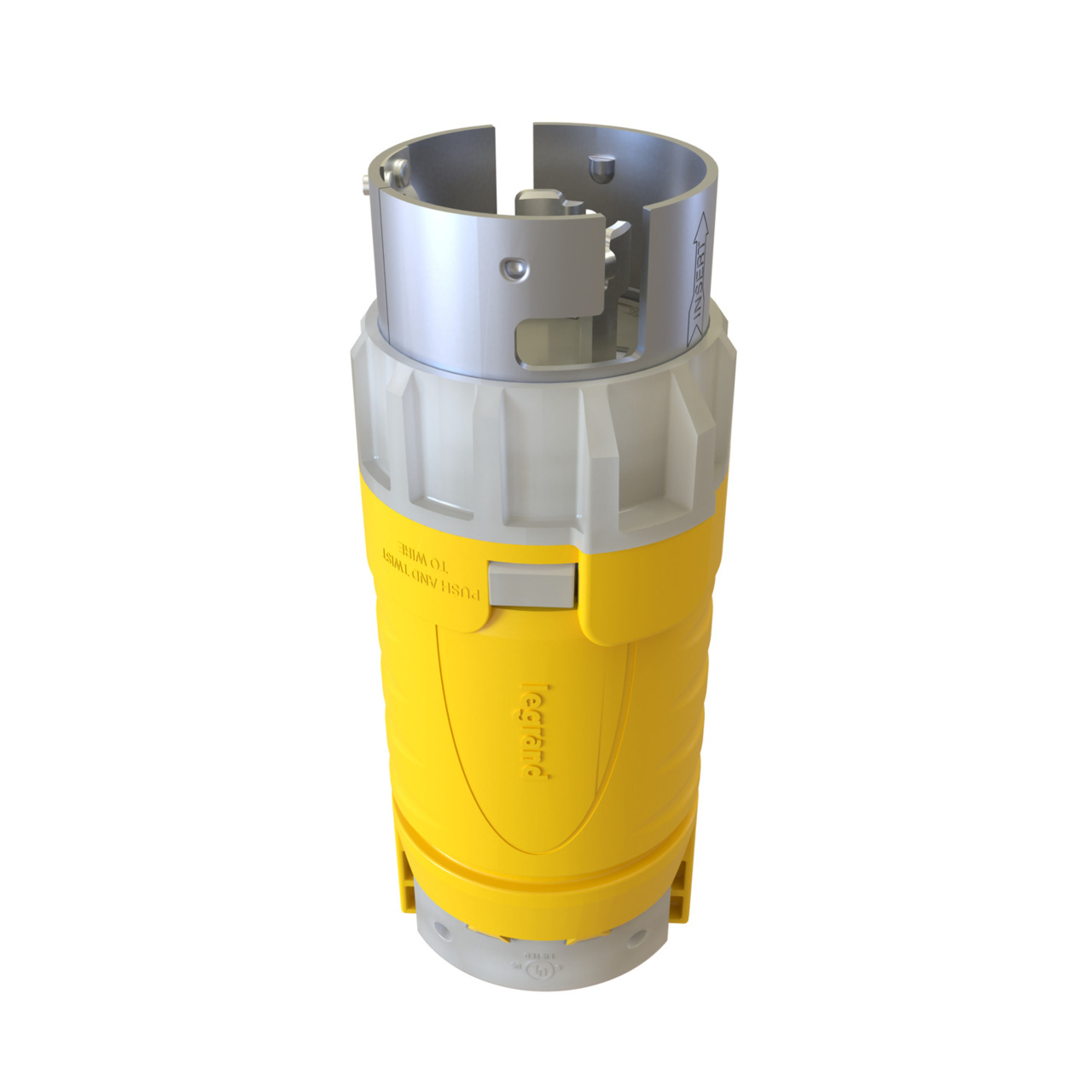 TurnLok 50A Corrosion-Resistant 125-250V 3-Pole 4-Wire Locking Plug, Yellow