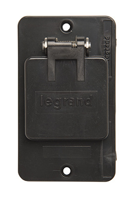 1-Gang Flip Lid 1.39-in Diameter Single Receptacle Cover Plate, Black ...