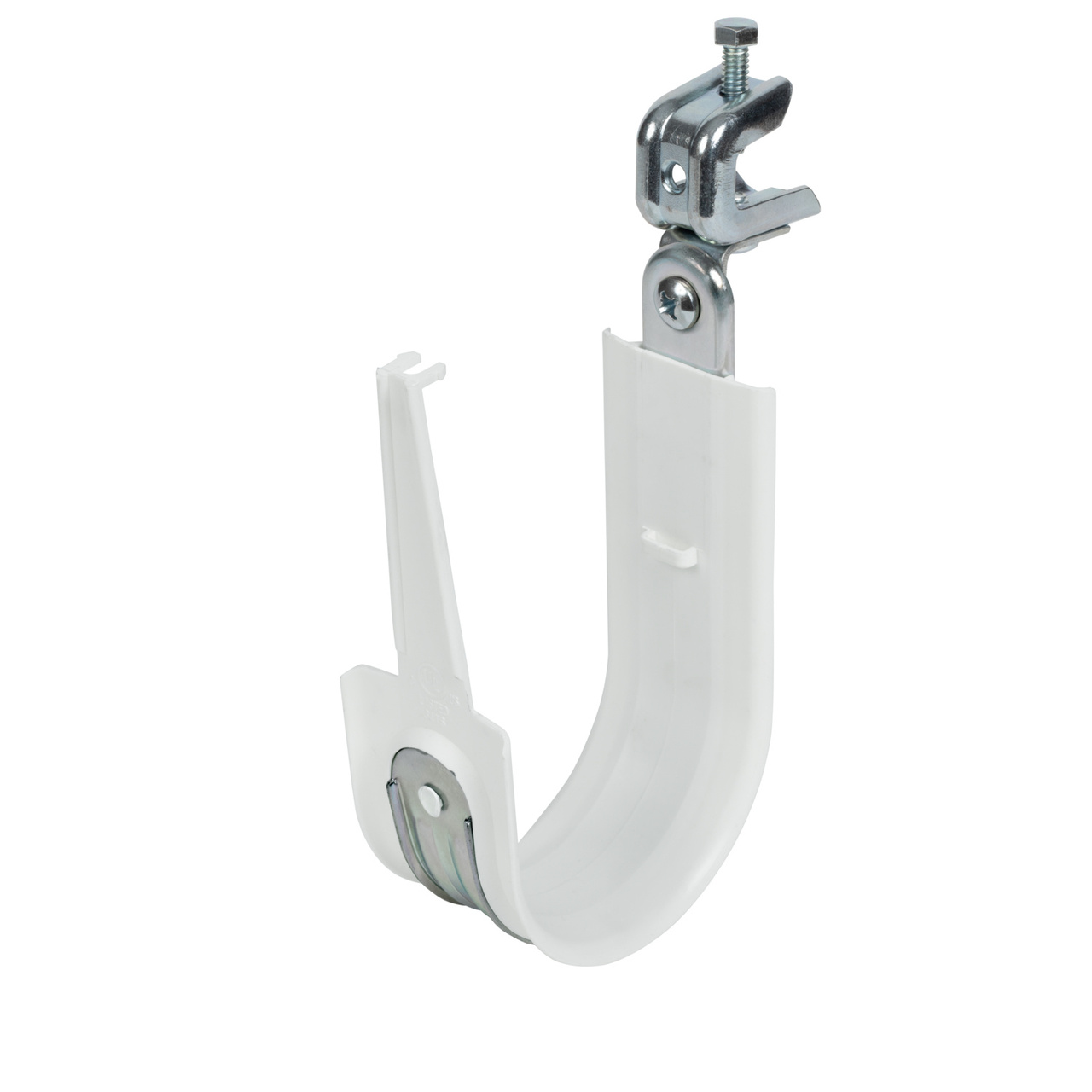 3'' White Plastic Coated J-Hook w/ Latch & 90Â° Angle Clip Press-on ...