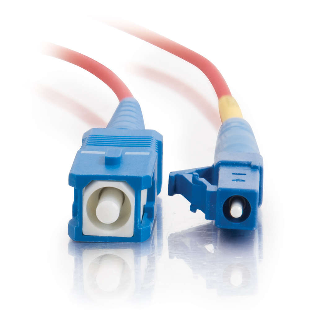 6.6ft (2m) LC-SC 9/125 OS2 Simplex Single-Mode Fiber Optic Cable - Plenum CMP-Rated - Red | 9/ ...