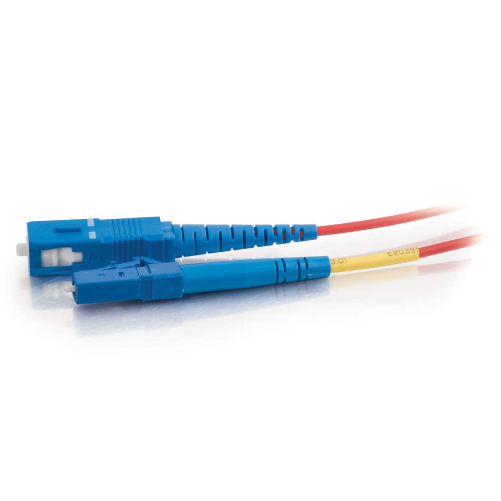 6.6ft (2m) LC-SC 9/125 OS2 Simplex Single-Mode Fiber Optic Cable - Plenum CMP-Rated - Red | 9/ ...