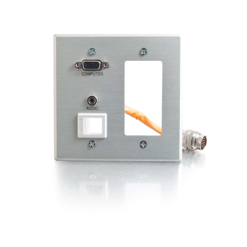 RapidRun® Double Gang Integrated VGA (HD15) + 3.5mm + Keystone + Wall ...