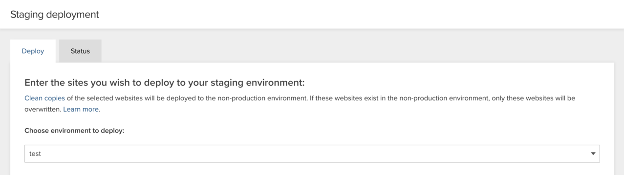 Staging a Factory to a non-production environment — Acquia Docs