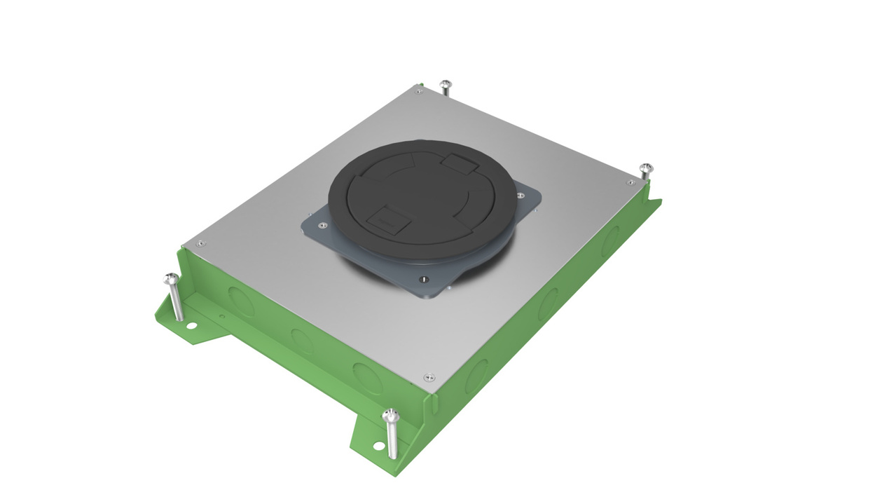RFBA 4-Gang Round Cover Floor Box - On Grade | Concrete Floor Boxes ...