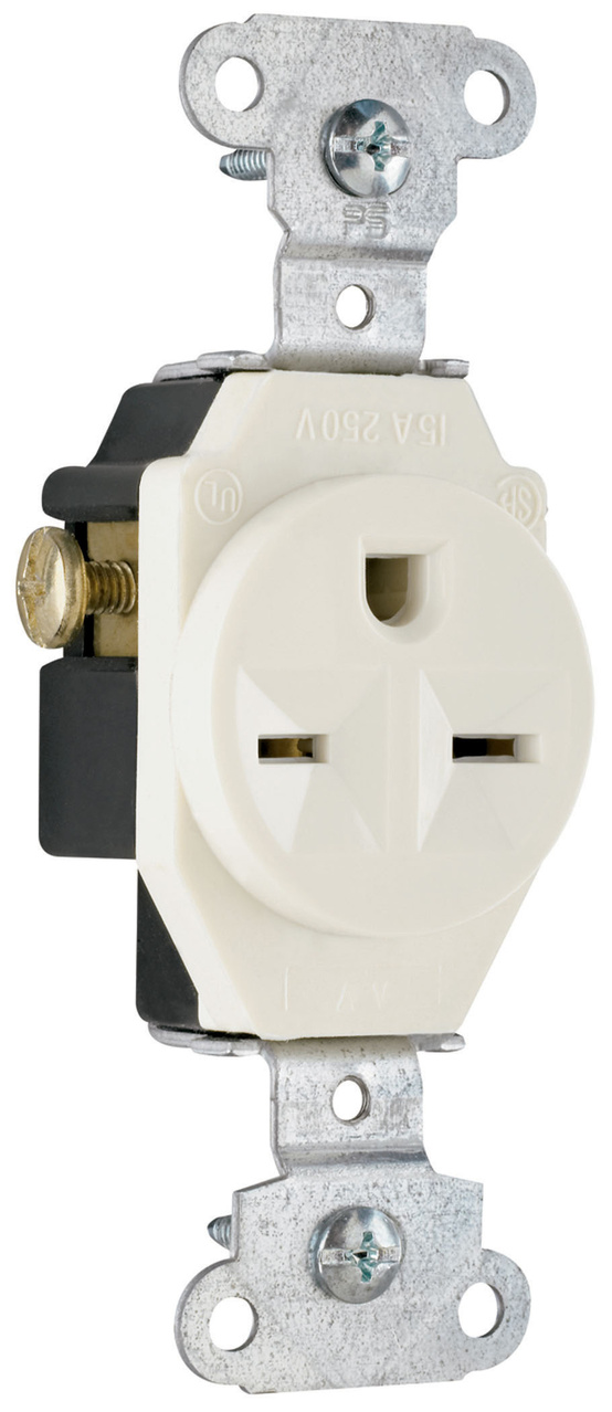 Heavy Duty Spec Grade Single Receptacles Side Wire 15A 250V