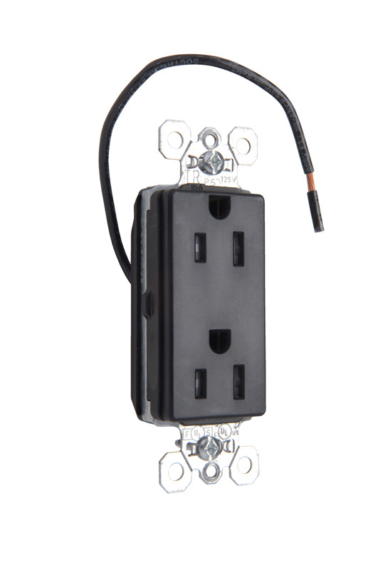 PlugTail Split Circuit Tamper Resistant Decorator Spec Grade Receptacle ...