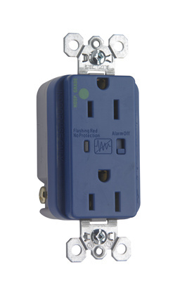 Hospital Grade Surge Protective Duplex Receptacle, Blue | Commercial ...