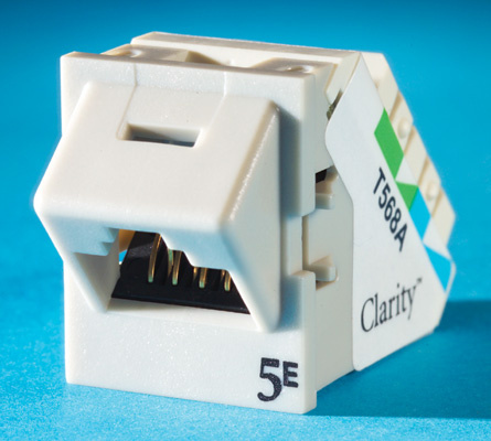 Clarity 5E Angled TracJack, T568A/B, 45 degree, Wiremold Lt Gray ...