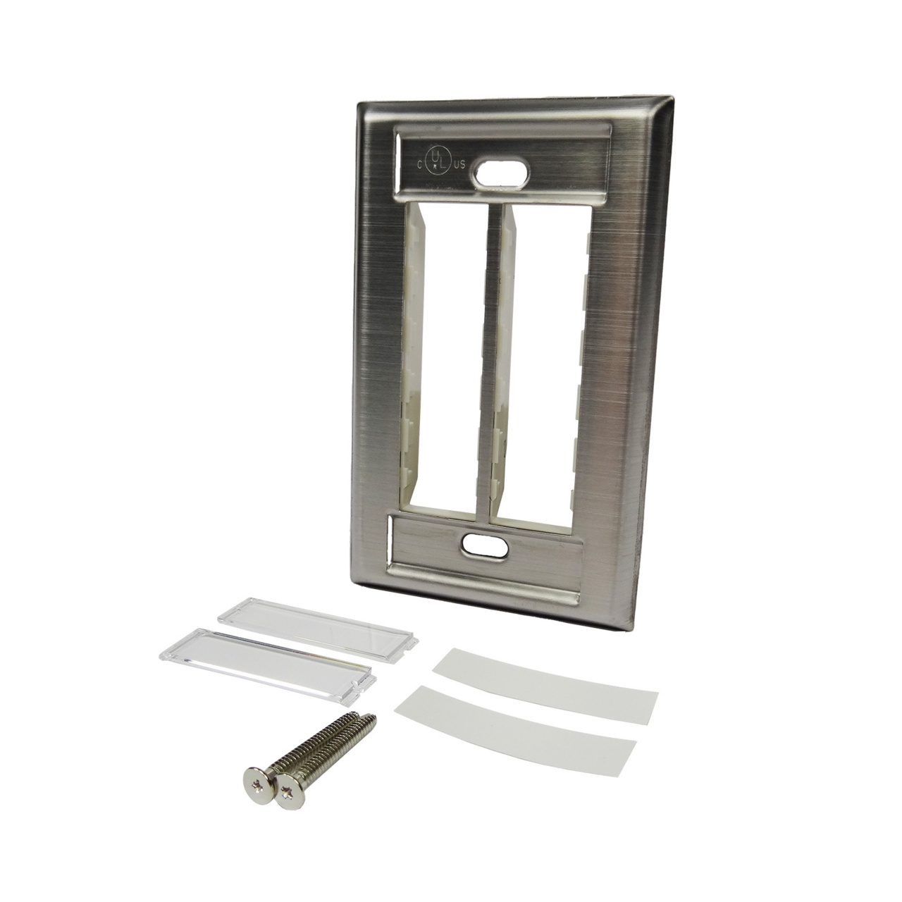 TRACJACK STAINLESS STEEL FACEPLATE, SIX-PORT Single gang plate ...