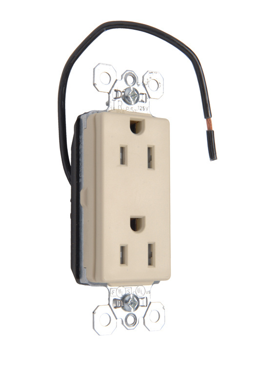 PlugTail Split Circuit Tamper Resistant Decorator Spec Grade Receptacle ...