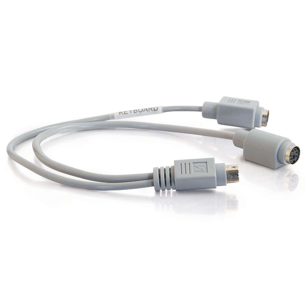 1ft (0.3m) One PS/2 Male to Two PS/2 Female Y-Cable