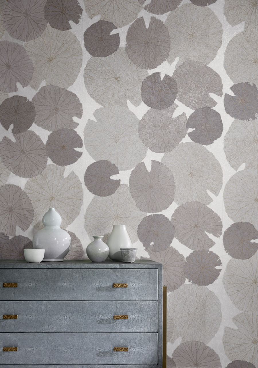 Lilies in Grey Ripple | Phillip Jeffries