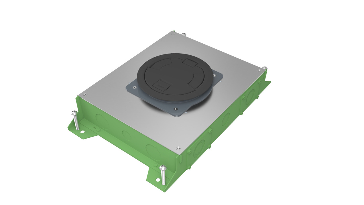 RFBA 4-Gang Round Cover Floor Box - On Grade | Concrete Floor Boxes ...