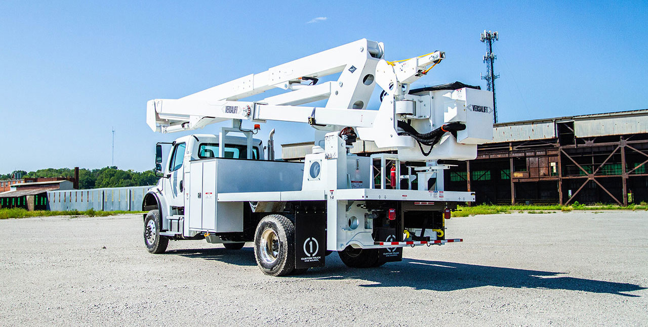 75 ft Transmission Bucket Truck Rental - Custom Truck One Source