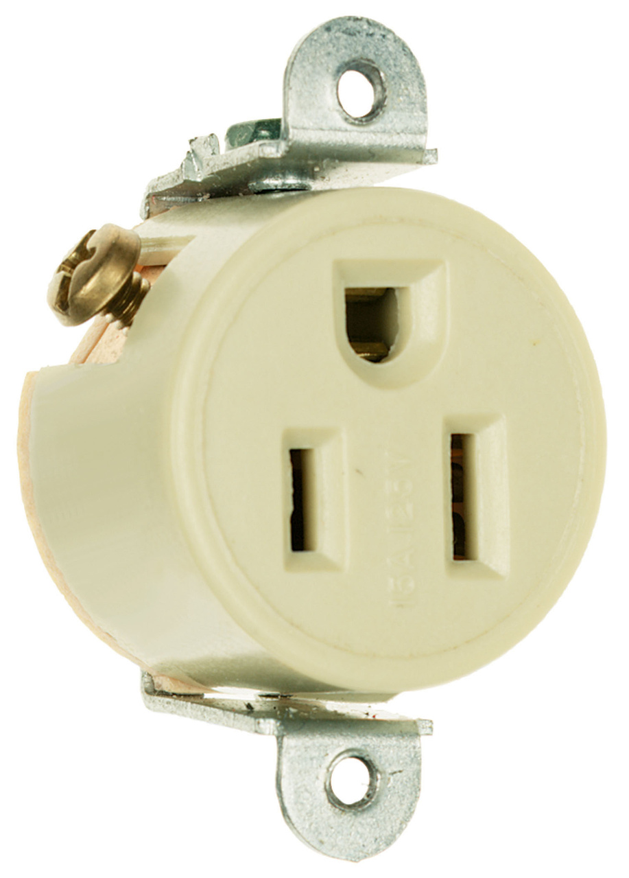 Short Strap Spec Grade Single Receptacle Side Wire 15A 125V