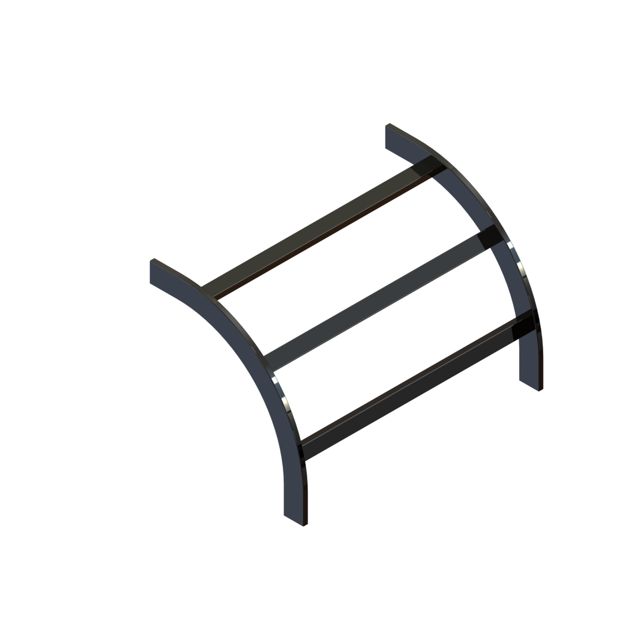 Vertical Curved Inside Radius Runway, 18" Black | Runway | Cable ...