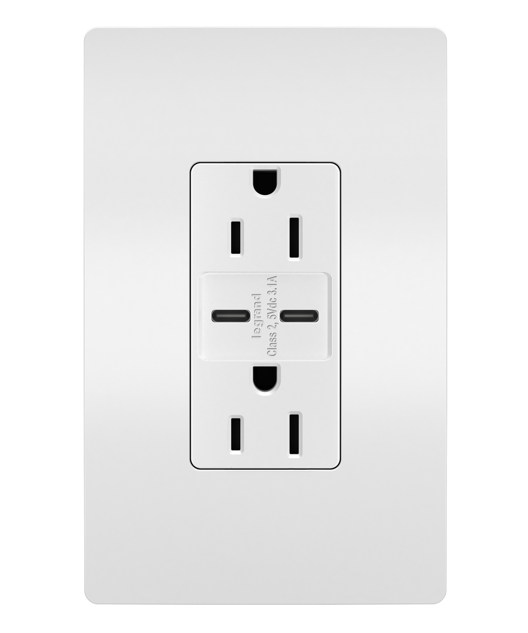 Discontinued - Tamper-Resistant 15A 125V Duplex Outlet and Two 3.1A USB ...
