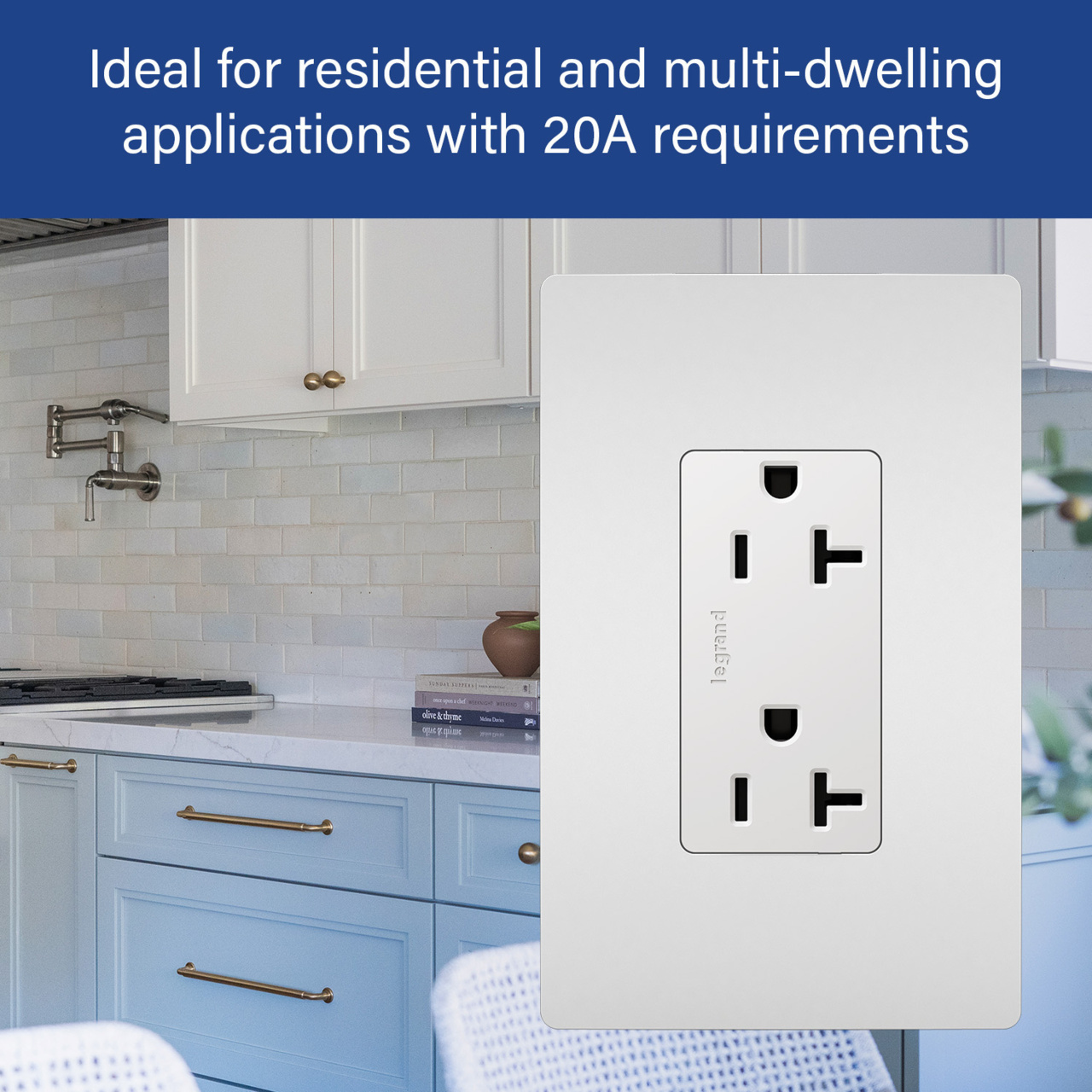 20A 125V radiant Tamper Resistant Self-Grounding Duplex Outlet | Legrand