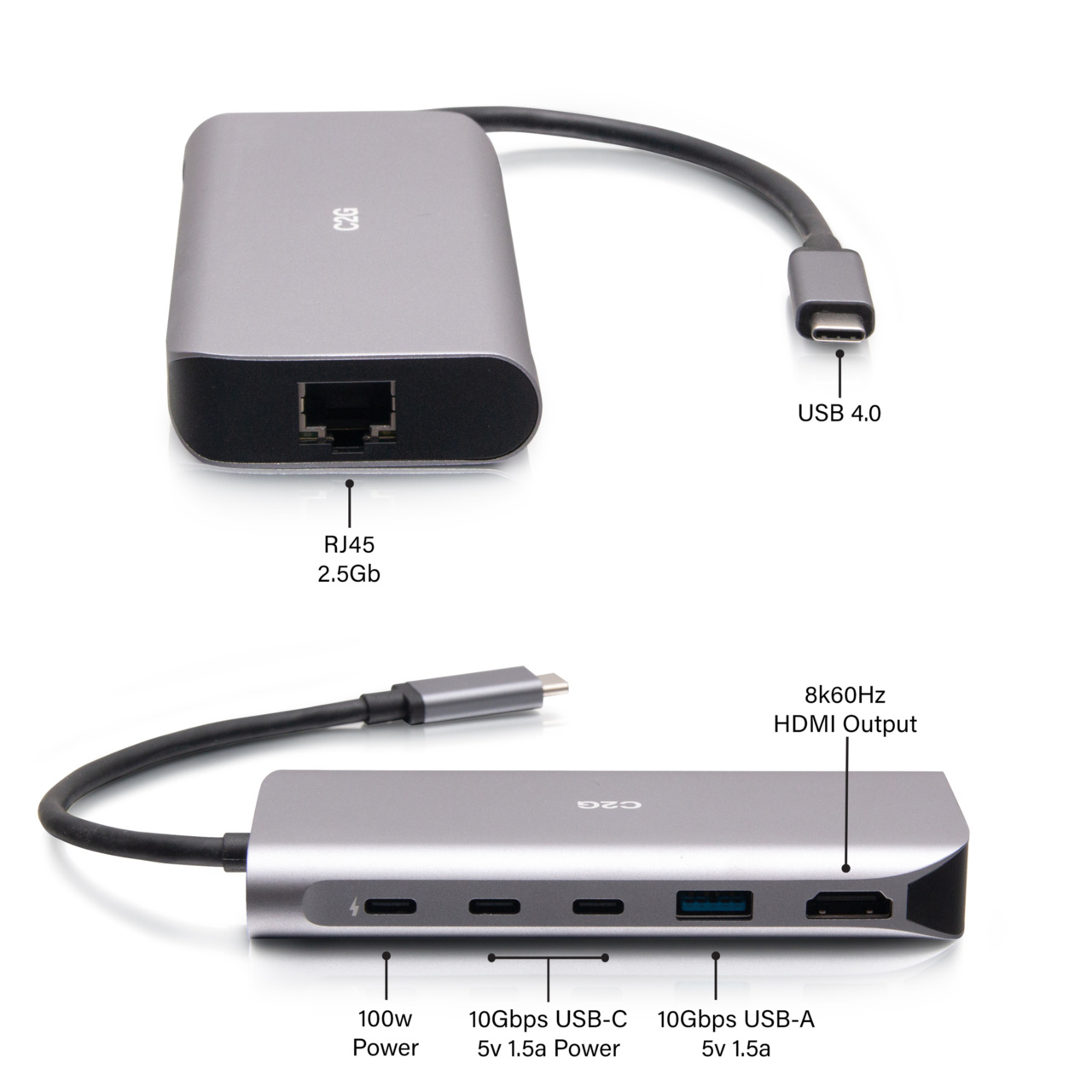 USB-C 4.0 6-in-1 Mini Docking Station with HDMI, USB-A, Ethernet, and ...
