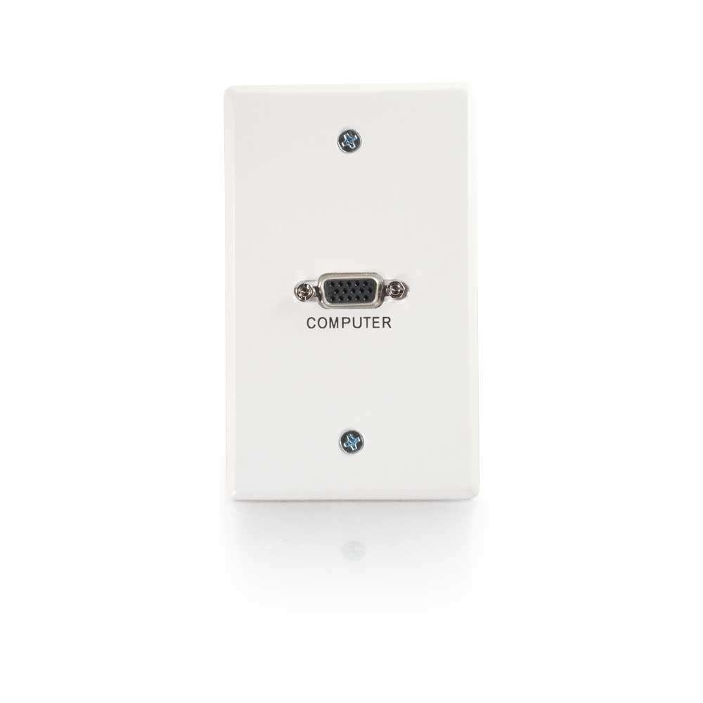 VGA Pass Through Single Gang Wall Plate - White | VGA Devices | VGA ...