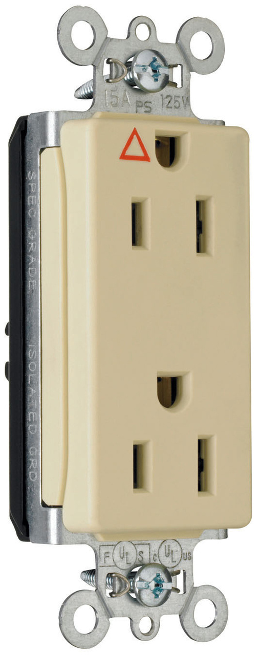PlugTail® Isolated Ground Decorator Spec Grade Receptacles, 15A, 125V ...