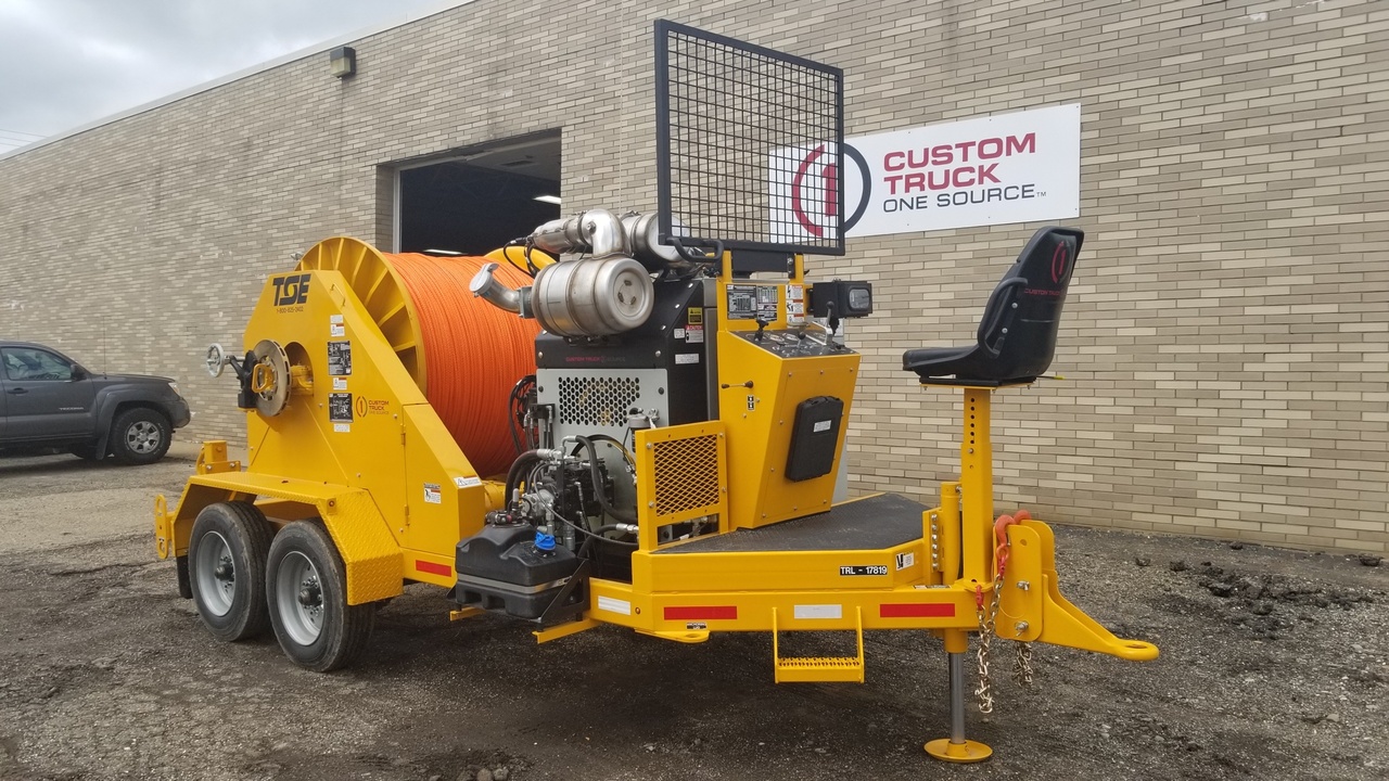 6,000 lbs 15,000 ft of 3/4 in rope Single Drum Puller Rental - Custom ...