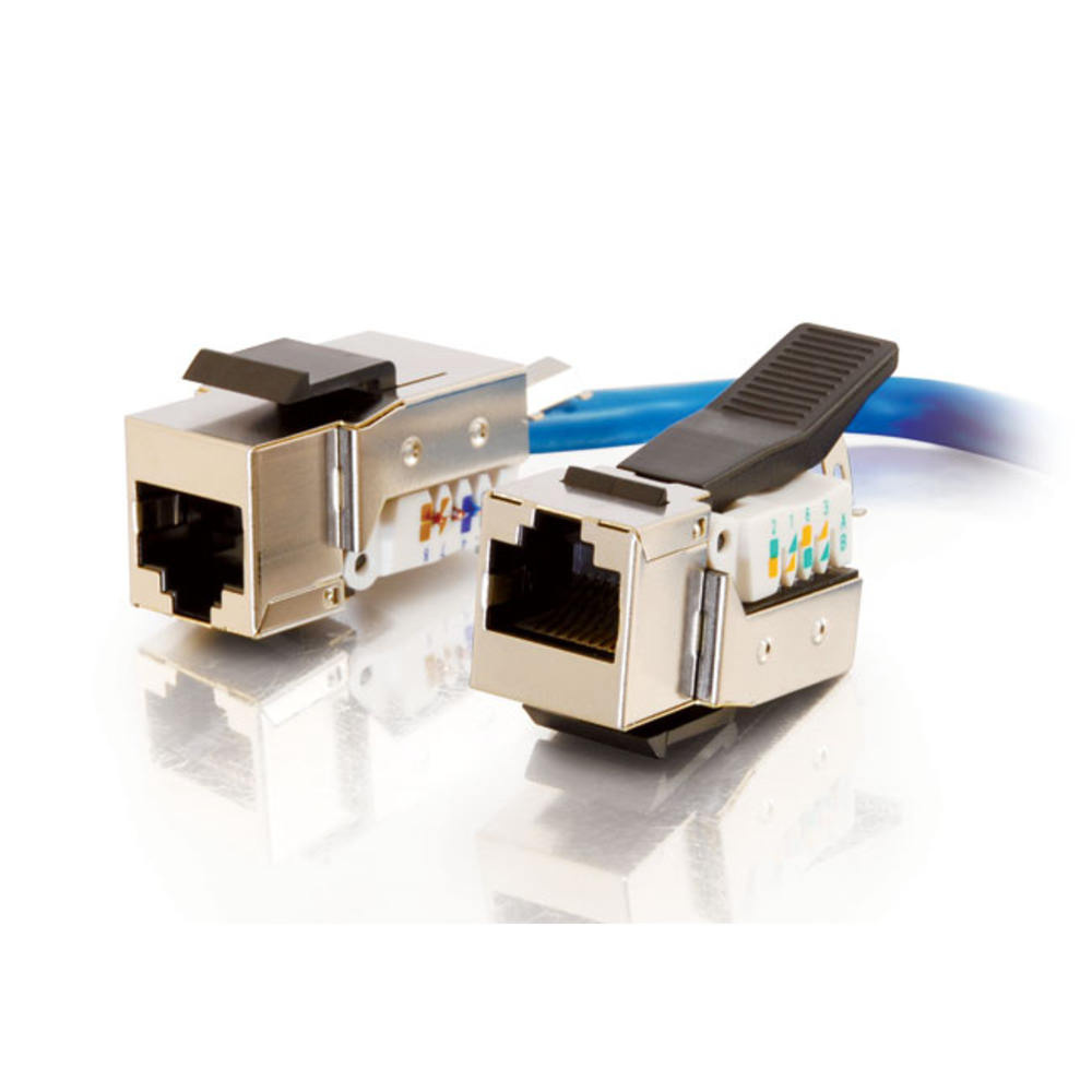 Cat5E RJ45 UTP Half-Shielded Toolless Keystone Jack - Silver