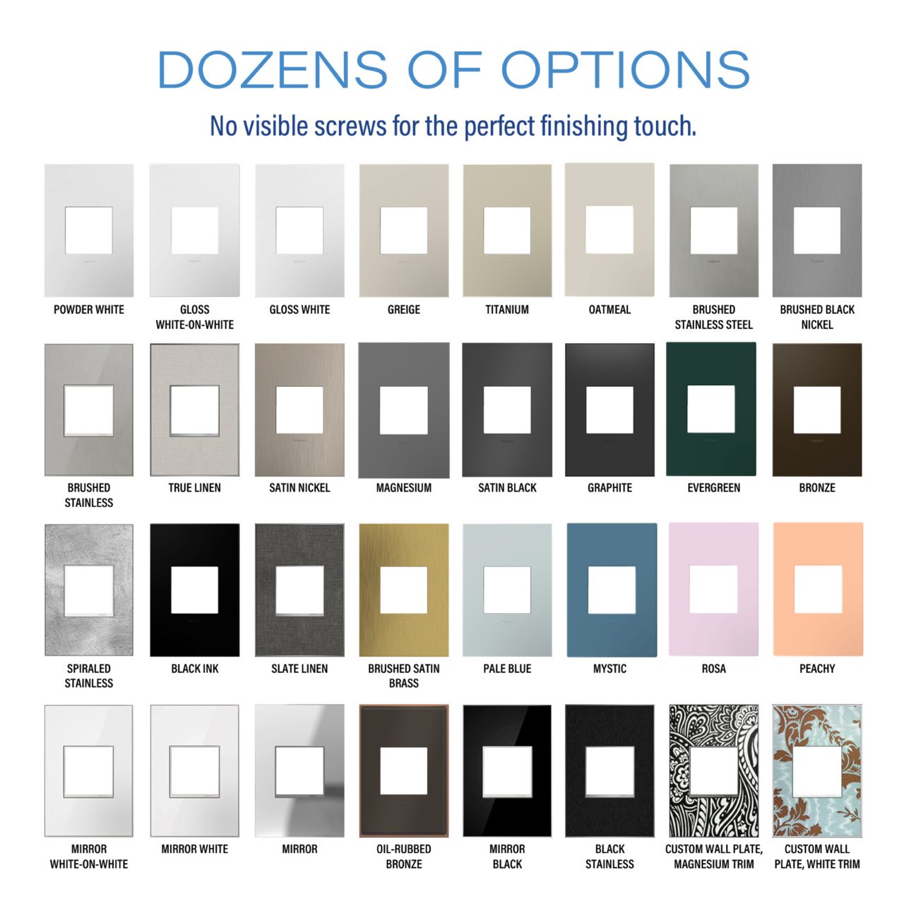 adorne Evergreen Screwless Wall Plate with Microban
