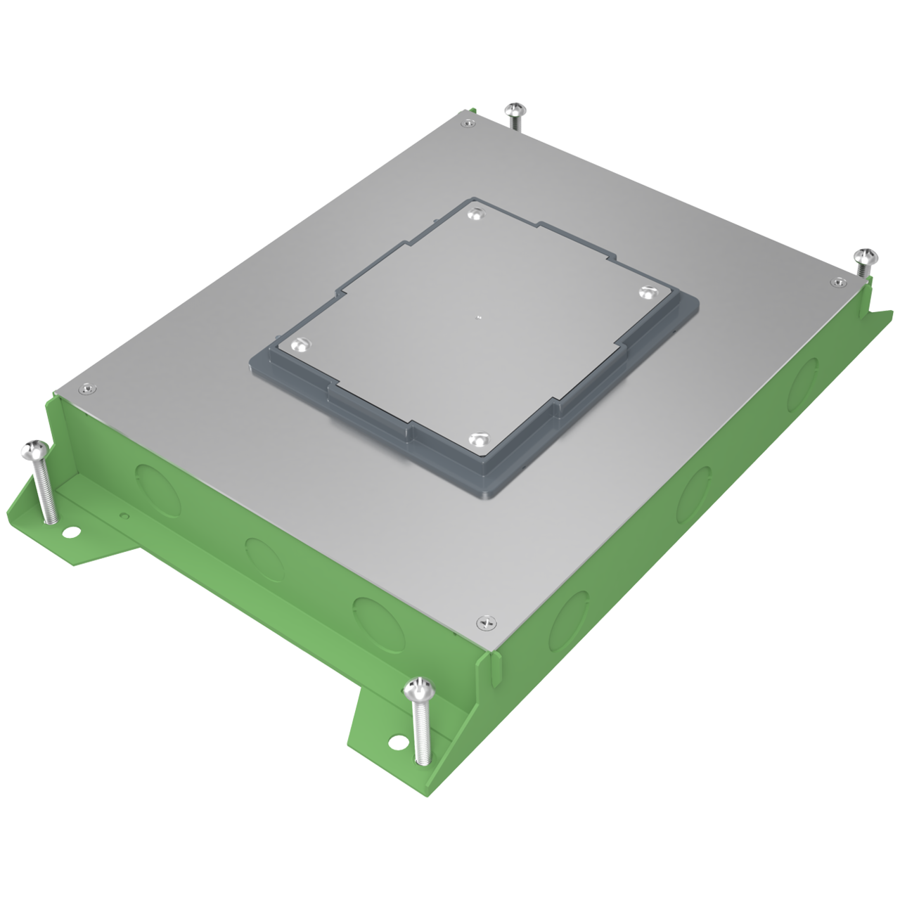 RFBA 4-Gang Shallow Floor Box - On Grade | Concrete Floor Boxes | Floor ...