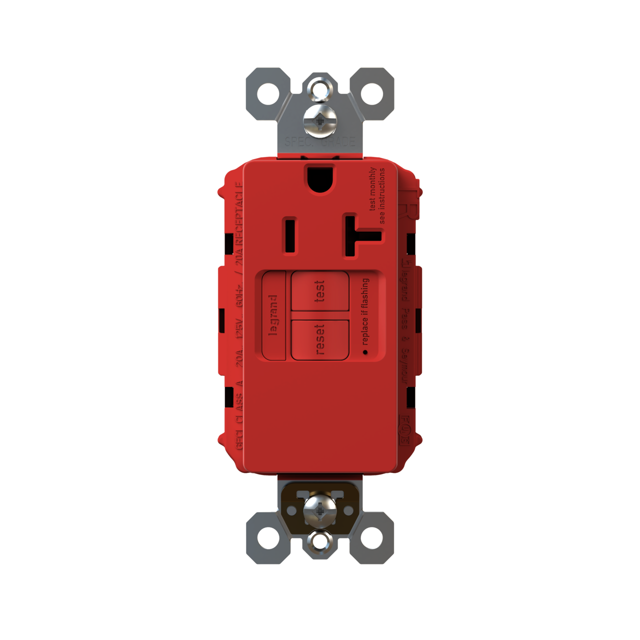 radiant 20A Tamper-Resistant Self-Test Simplex GFCI Outlet