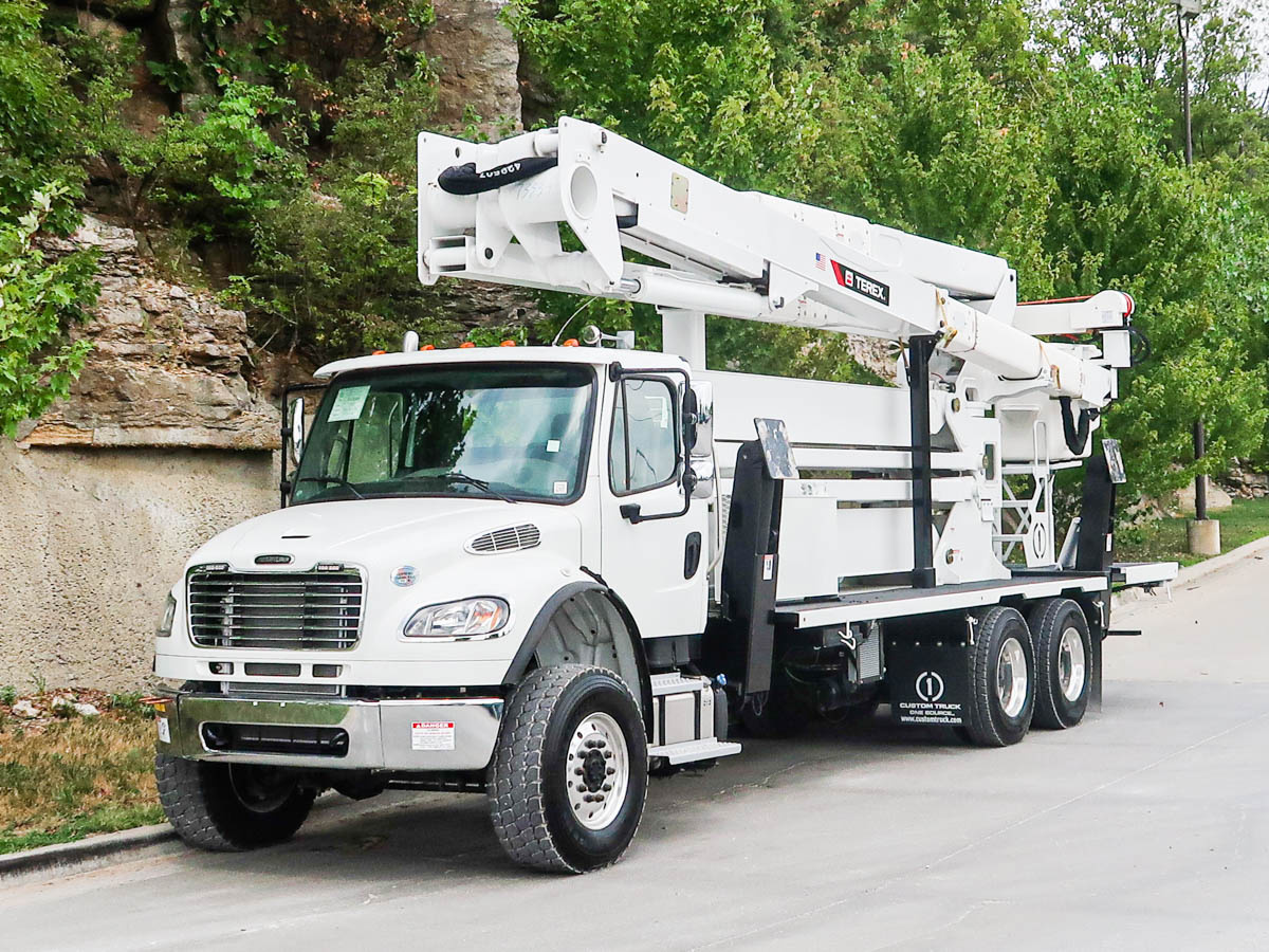 107 ft Transmission Bucket Truck Rental - Custom Truck One Source