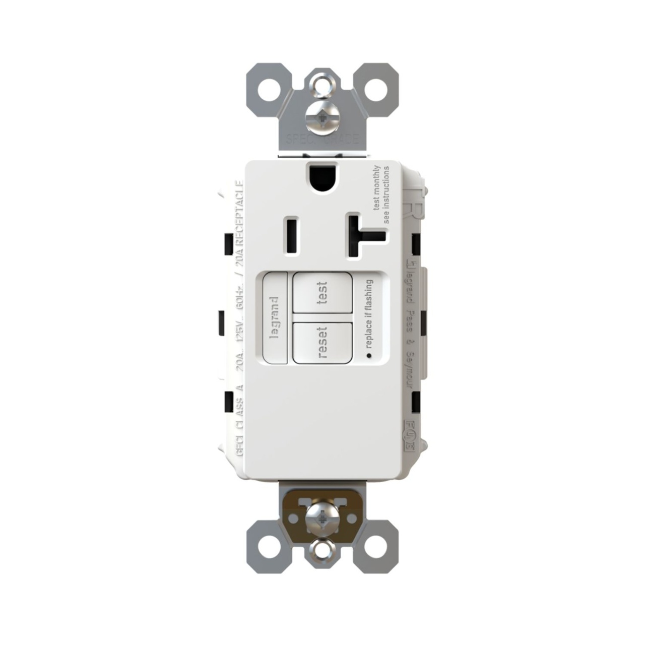 radiant® 20A Simplex Sensitive Appliance GFCI Receptacle, White | GFCI ...