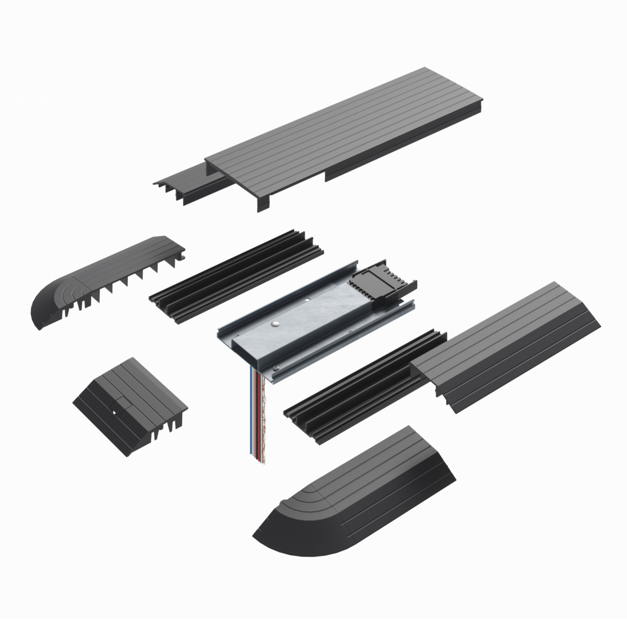 On-Floor Poke-Thru Entrance Fitting for Powertracs, Dark Gray | Poke ...