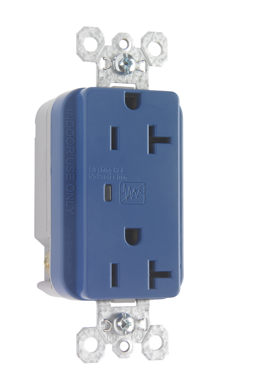 Surge Protective Duplex Receptacle, Blue | Commercial Receptacles ...