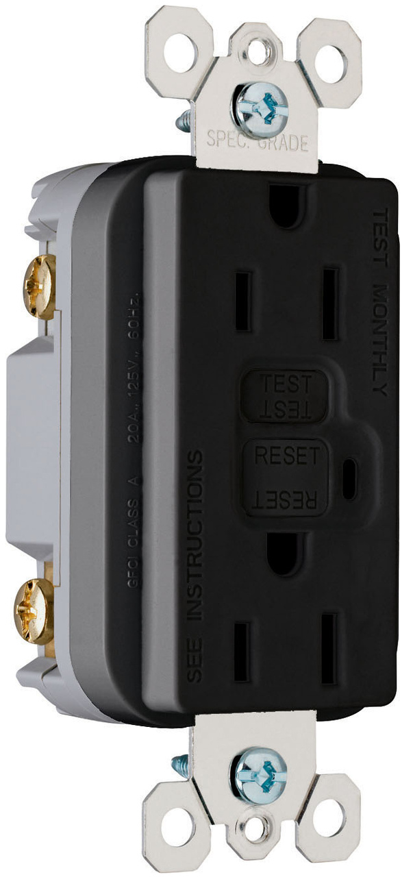 Discontinued - TradeMaster®/Spec Grade 15A Duplex GFCI, Black | GFCI ...
