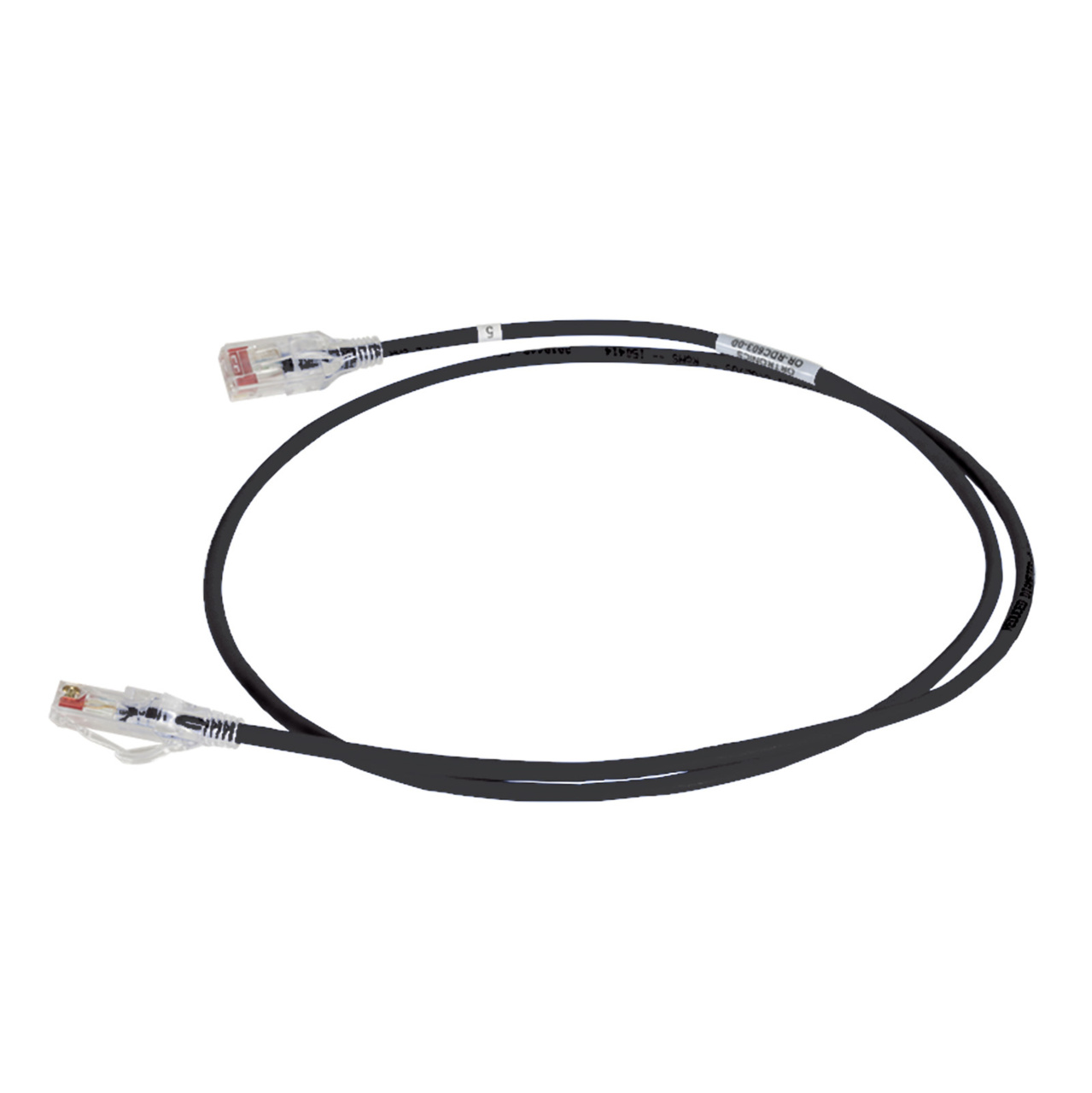 28awg Reduced Diameter CAT 6 channel cord, black, 7' | Patch Cords and ...