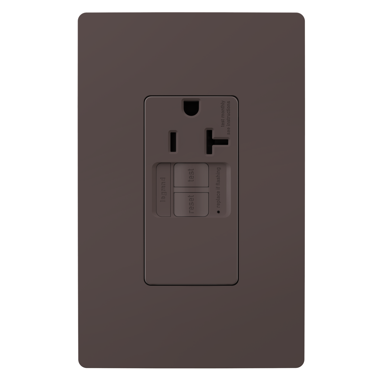 radiant 20A Tamper-Resistant Self-Test Simplex GFCI Outlet