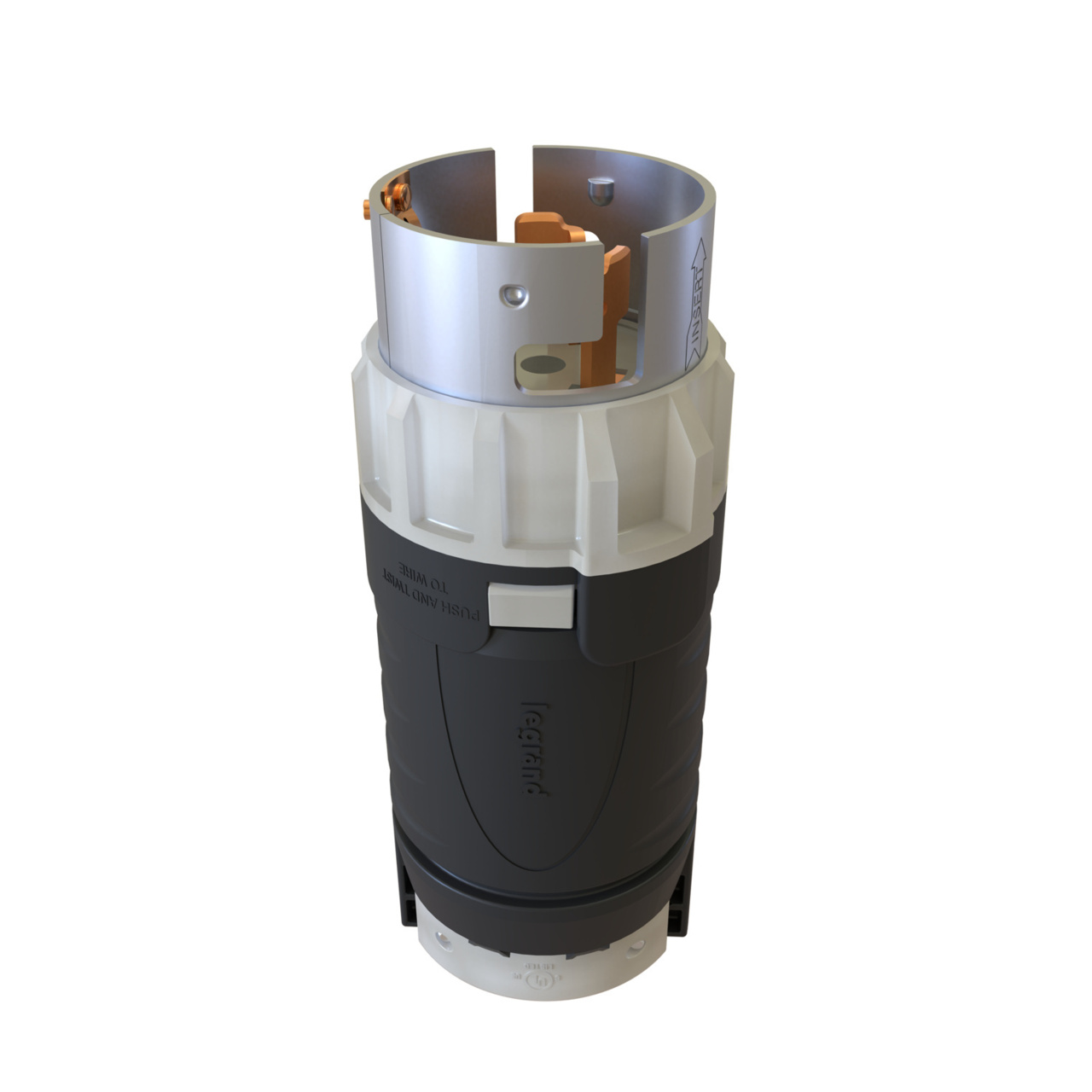 TurnLok 50A California Style 250V 3-Pole 4-Wire Locking Plug, Black