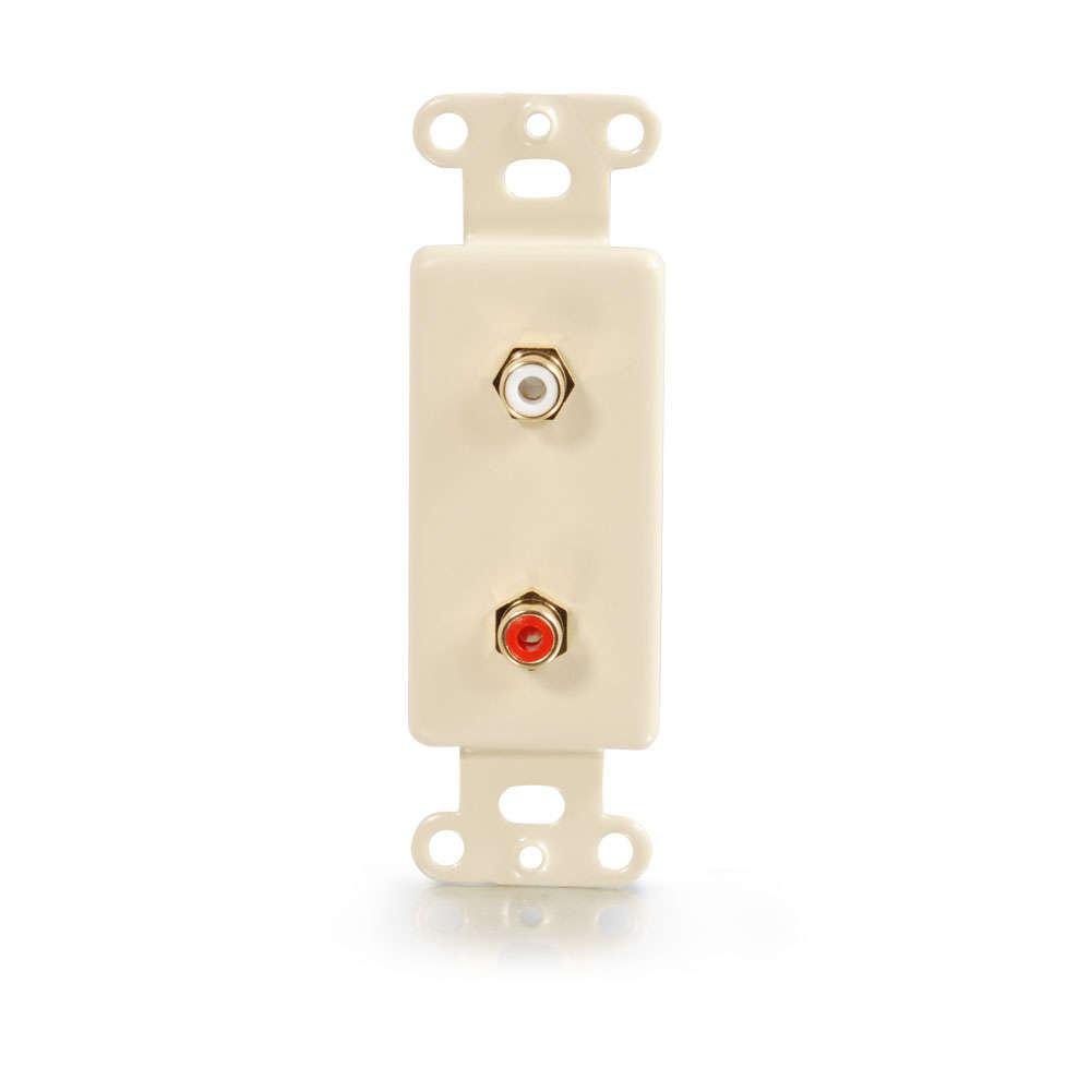 Red/White Dual RCA Wall Plate Insert - Ivory