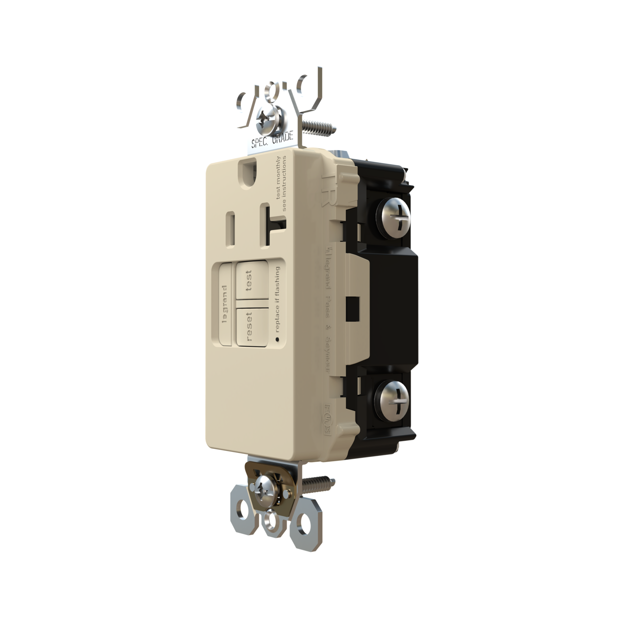 radiant 20A Tamper-Resistant Self-Test Simplex GFCI Outlet