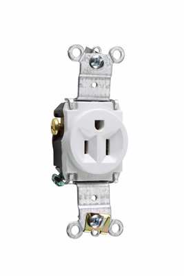 Heavy Duty Spec Grade Single Receptacles, Back and Side Wire, 15A, 125V ...
