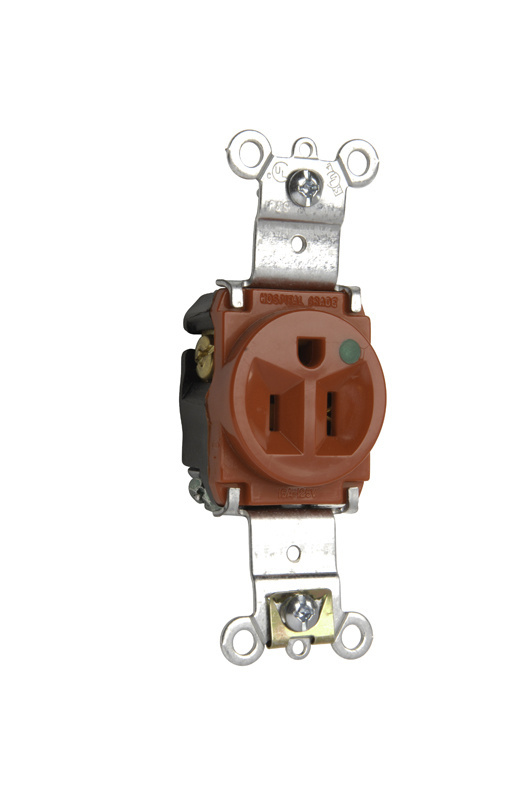 Heavy Duty Hospital Grade Single Receptacle, Back and Side Wire, 15A ...
