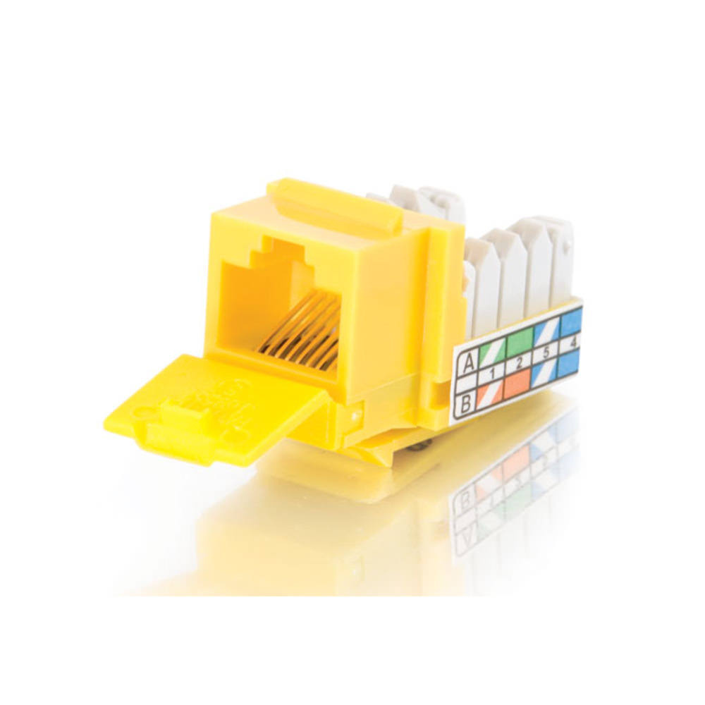 90° Cat5E RJ45 UTP Keystone Jack - Yellow | Data Center | Networking
