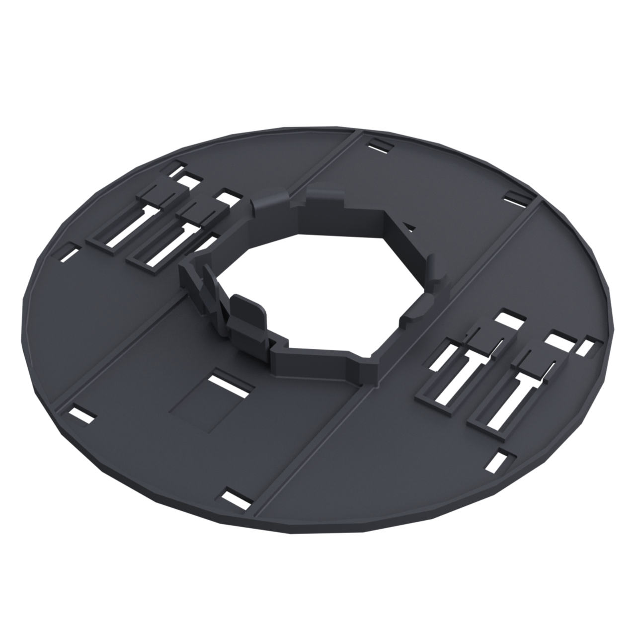 MM20 UNIVERSL CABLE DISK, 4PK,7', HEX, BLACK | Shelves, Filler Panels ...