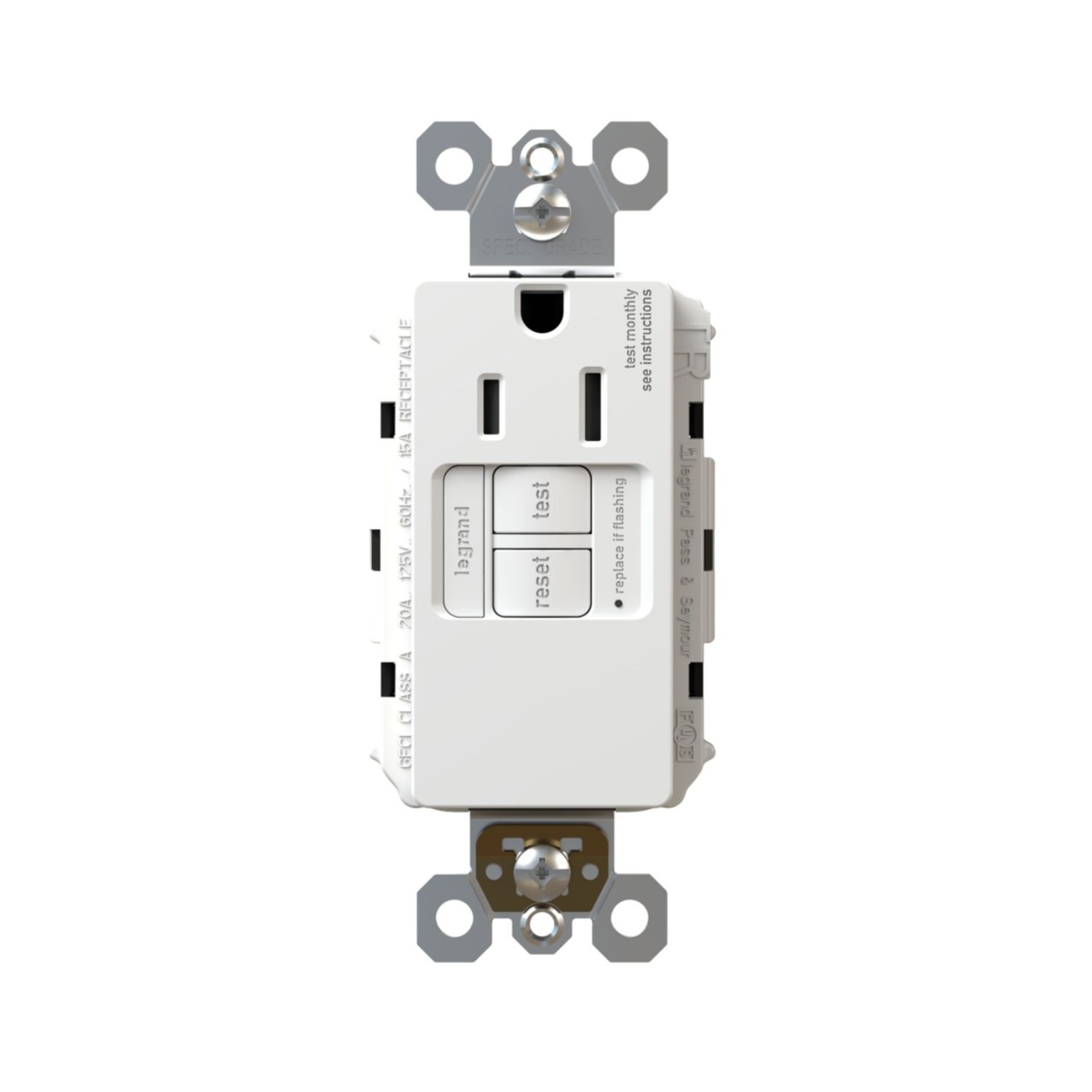 radiant® 15A Simplex Sensitive Appliance GFCI Receptacle, White | GFCI ...