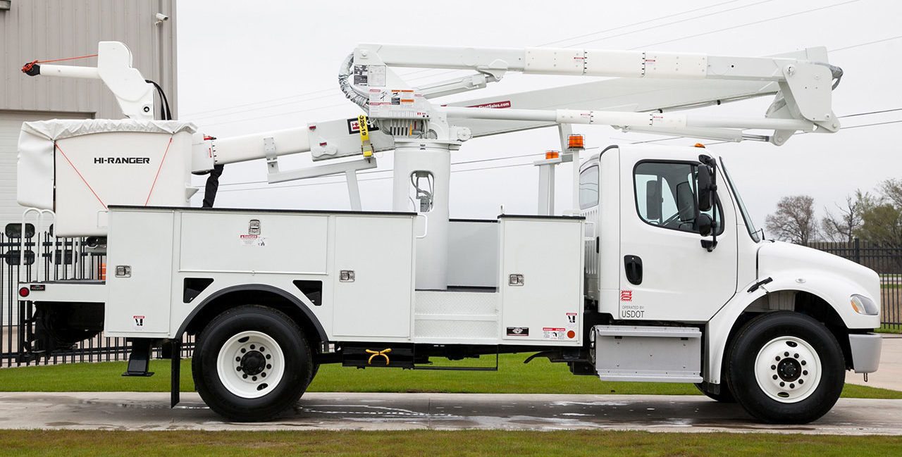 55 ft Distribution Bucket Truck Rental - Custom Truck One Source
